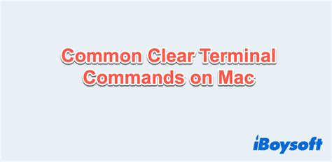How To Use Clear Terminal Command On Mac