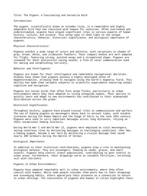 Pegion Pdf Birds Cognitive Science