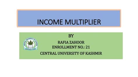 Investment Multiplier Or Income Multiplier Pptx