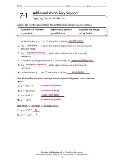 7 5 Practice Exponential And Logarithmic Equations Form K Answers
