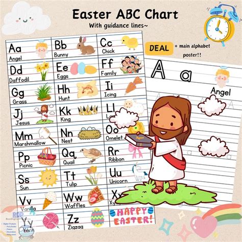 Easter Abc Chart Printable Printable Kindergarten Wall Art Learning