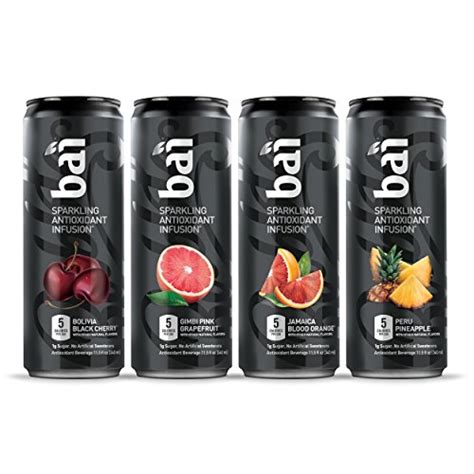 Bai Bubbles Sparkling Water Voyager Variety Pack Antioxidant Infused 3 Each Of Bolivia Black
