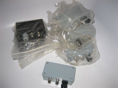 Lot Of 9 Custom Twin Dual Bnc Weatherproof Junction Box With Terminal