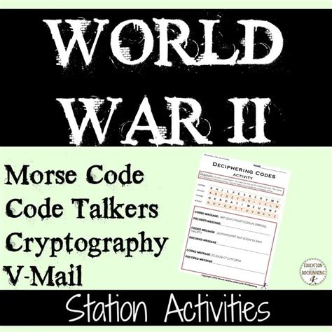 World War 2 Activity Cryptology Codes And Code Breaking — Education