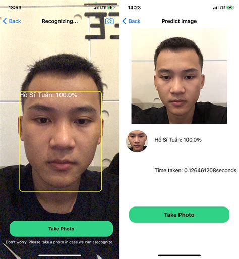 application de reconnaissance de visage en temps réel ios basée sur facenet