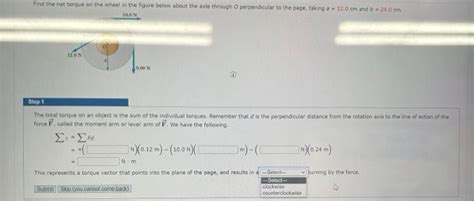 Solved Find The Net Torque On The Wheel In The Figuie Below Chegg Com