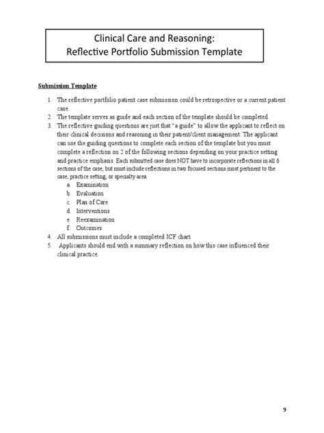 Mosc Template Reflective Portfolio Submission Pdf Medical Diagnosis Caregiver
