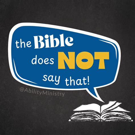 The Bible Does Not Say That Ability Ministry
