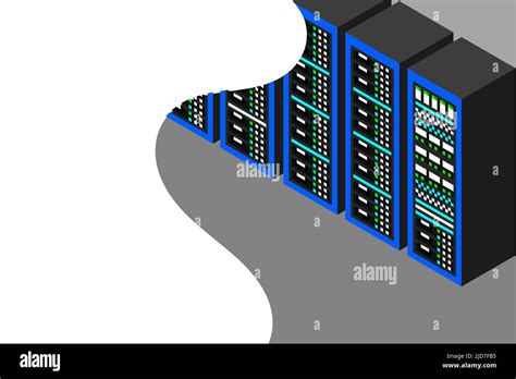 Isometric Server Equipment Vector Illustration Stock Vector Image And Art Alamy