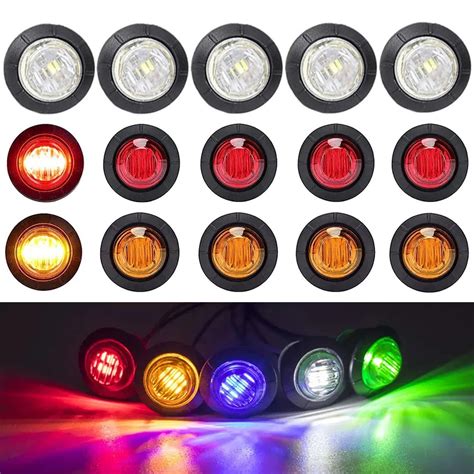 5p10p 12 24v 34 Round Led Side Marker Lights Clearance Front Rear