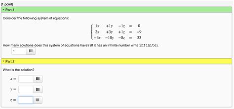 Solved Point Part Consider The Following System Of Chegg
