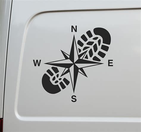 Compass Rose Shoe Camper Decal