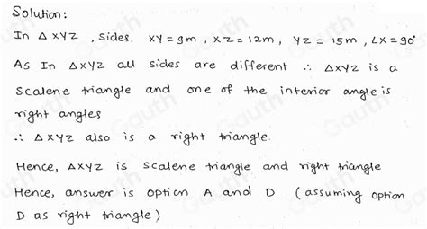 solved classify xyz choose 2 answers scalene triangle equilateral