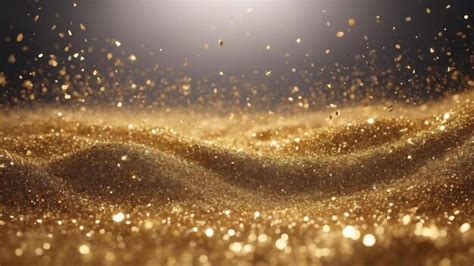 Gold Glitter Dust Particle Texture Background Illustration Premium Ai