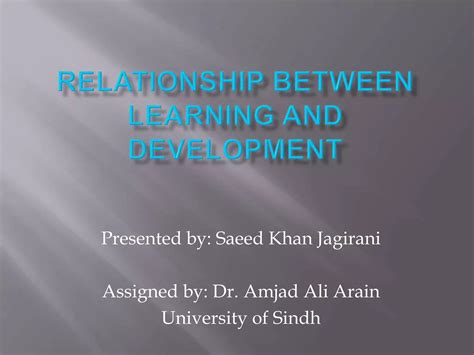 Relationship Between Learning And Development Pptx