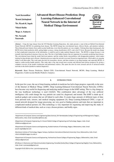 Pdf Advanced Heart Disease Prediction Deep Learning Enhanced Convolutional Neural Network In