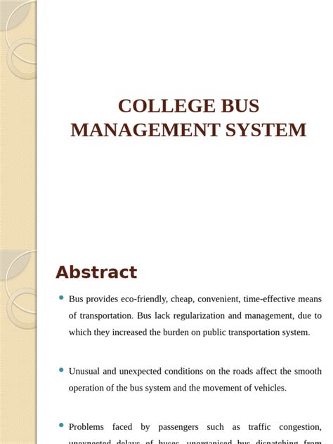 College Bus Management System Pdf Bus Smart Card