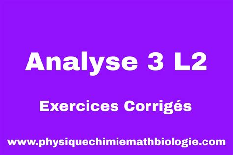 Exercices Corrigés Analyse 3 Pdf Analyze