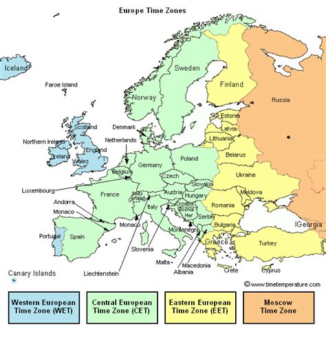 Europe Time Zone Map Statbooy