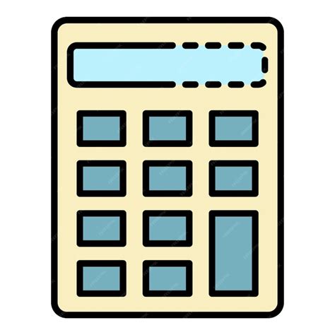 Premium Vector School Calculator Icon Outline School Calculator Vector Icon Color Flat