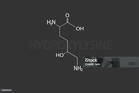 Hydroxylysine Molecular Skeletal Chemical Formula Stock Illustration