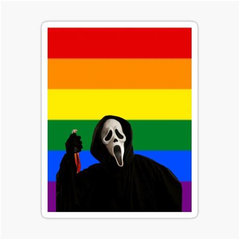 Gay Pride Ghostface Sticker For Sale By Groovywitchshop Redbubble