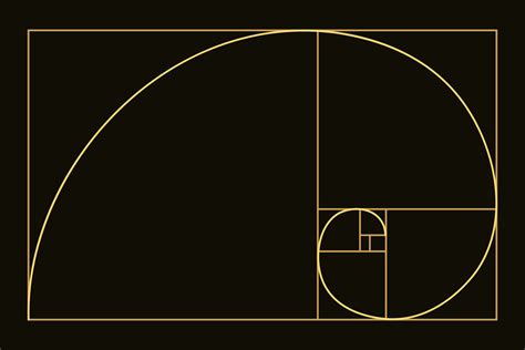 Golden Ratio Fibonacci Number Section Divine Proportion Spiral Modern Illustration
