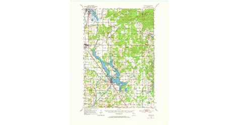 1951 Map Of Chetek Wi — High Res 1969 Print Pastmaps