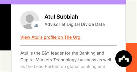 Atul Subbiah Advisor At Digital Divide Data The Org