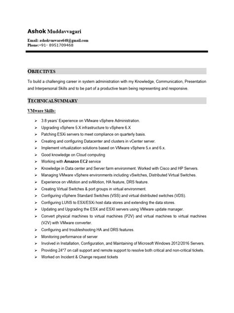 Ashokresume Pdf Virtualization Information Technology