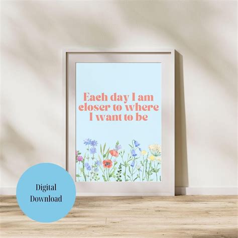 Floral Inspirational Quote Wall Art For Manifestation And Self Love Etsy
