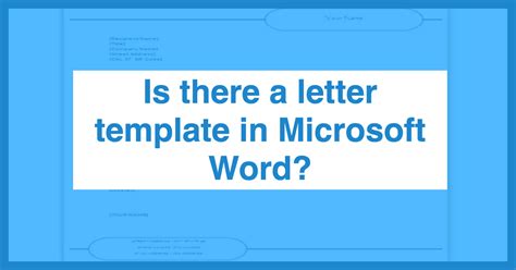 Is There A Letter Template In Microsoft Word Anyleads