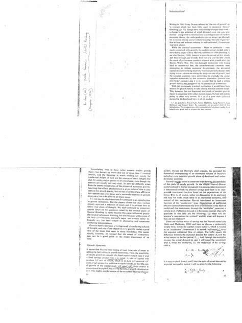 Harrod Domar Model Pdf Economic Growth Economics