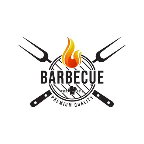 Logotipo De Barbacoa Diseño Plano Vector Premium