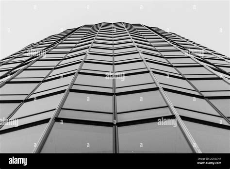 Architectural Detail Concrete Glass Building Black And White Stock