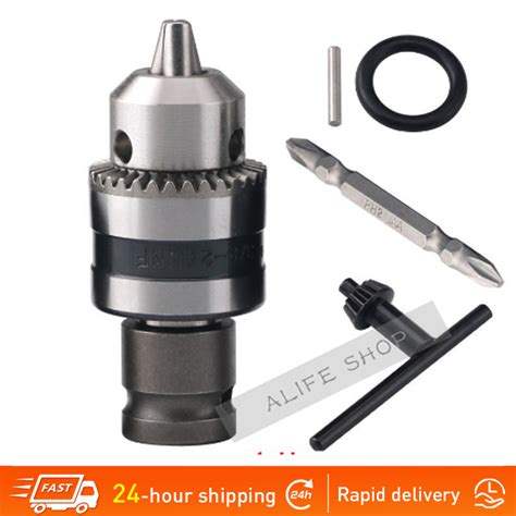 Drill Chuck Adapter 10mm 13mm Impact Adaptor 12 Square Drive Metal
