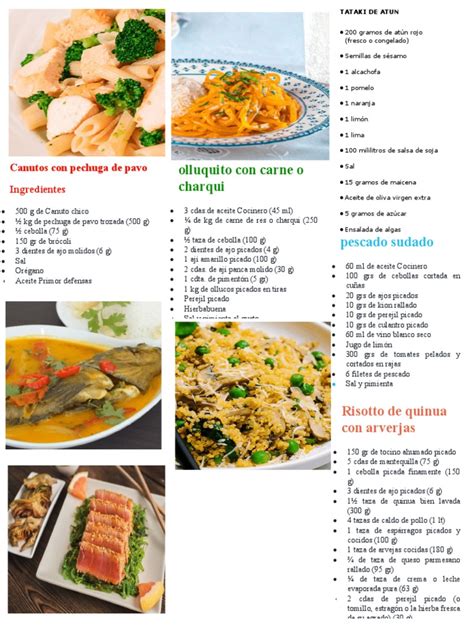 Platos Nutritivos Pdf Cilantro Alimentos