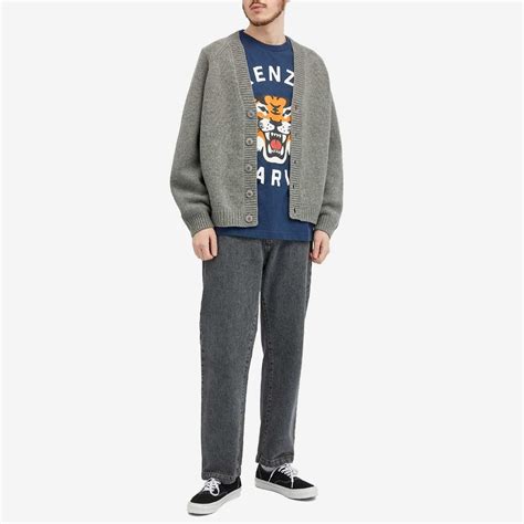 Kenzo Mens Lucky Tiger Oversized T Shirt In Midnight Blue Kenzo