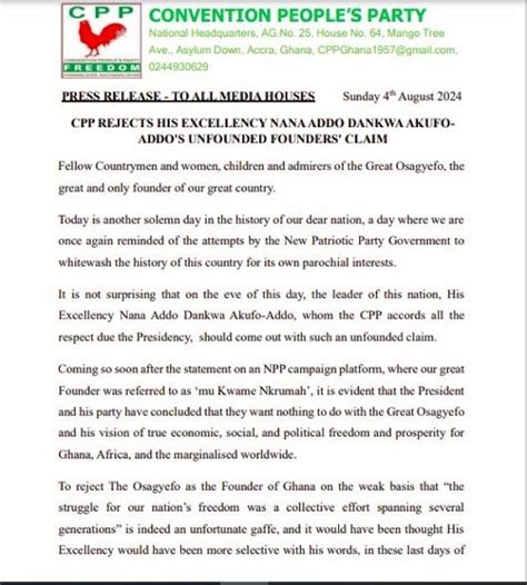 The World Knows Nkrumah Founded Ghana Cpp Replies Akufo Addo