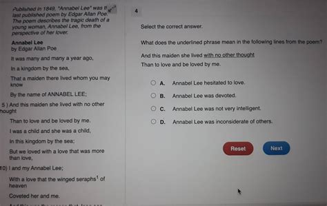 Solved Published In 1849 Annabel Lee Was Tl 4 Last Published Poem