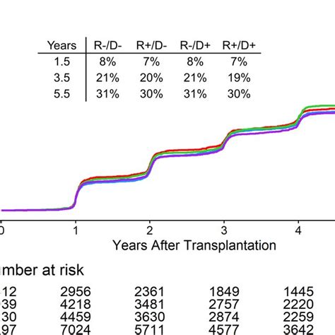Cumulative Incidence Of Cardiac Allograft Vasculopathy By Cmv Serologic