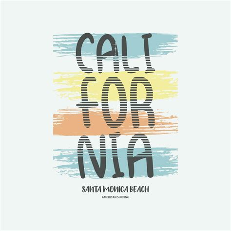 Vector Illustration On The Theme Of Surf And Surfing California