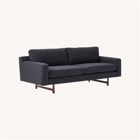 Mcm Style 74 West Elm Eddy Sofa In Navy Blue Aptdeco
