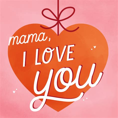 Moederdagkaart Mama I Love You Rood Hart Aan Kaartje2go