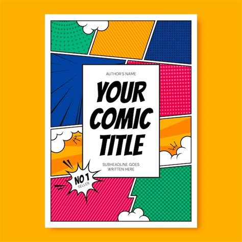 Comic Book Cover Design Template Free Vector