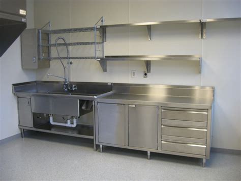 Stainless Steel Kitchen Cabinets And Overhead Shelves For Industrial