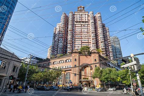 Massive Apartment Building Jingan Shanghai China Editorial Stock
