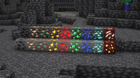 Glowing Ores Torrezx Glowing Ores And Edges Ores Minecraft Texture
