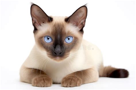 Portrait Of A Siamese Cat Known For Its Distinctive Color Points And
