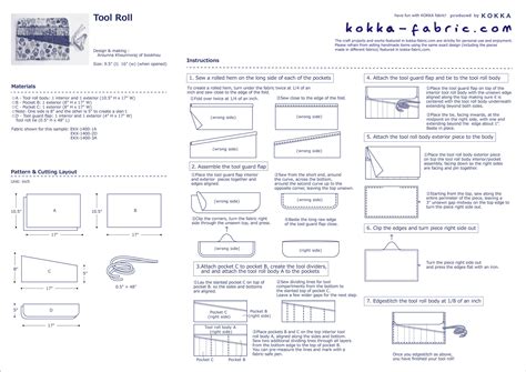 Tool Roll Free Sewing Tutorial Kokka Fabriccom Have Fun With